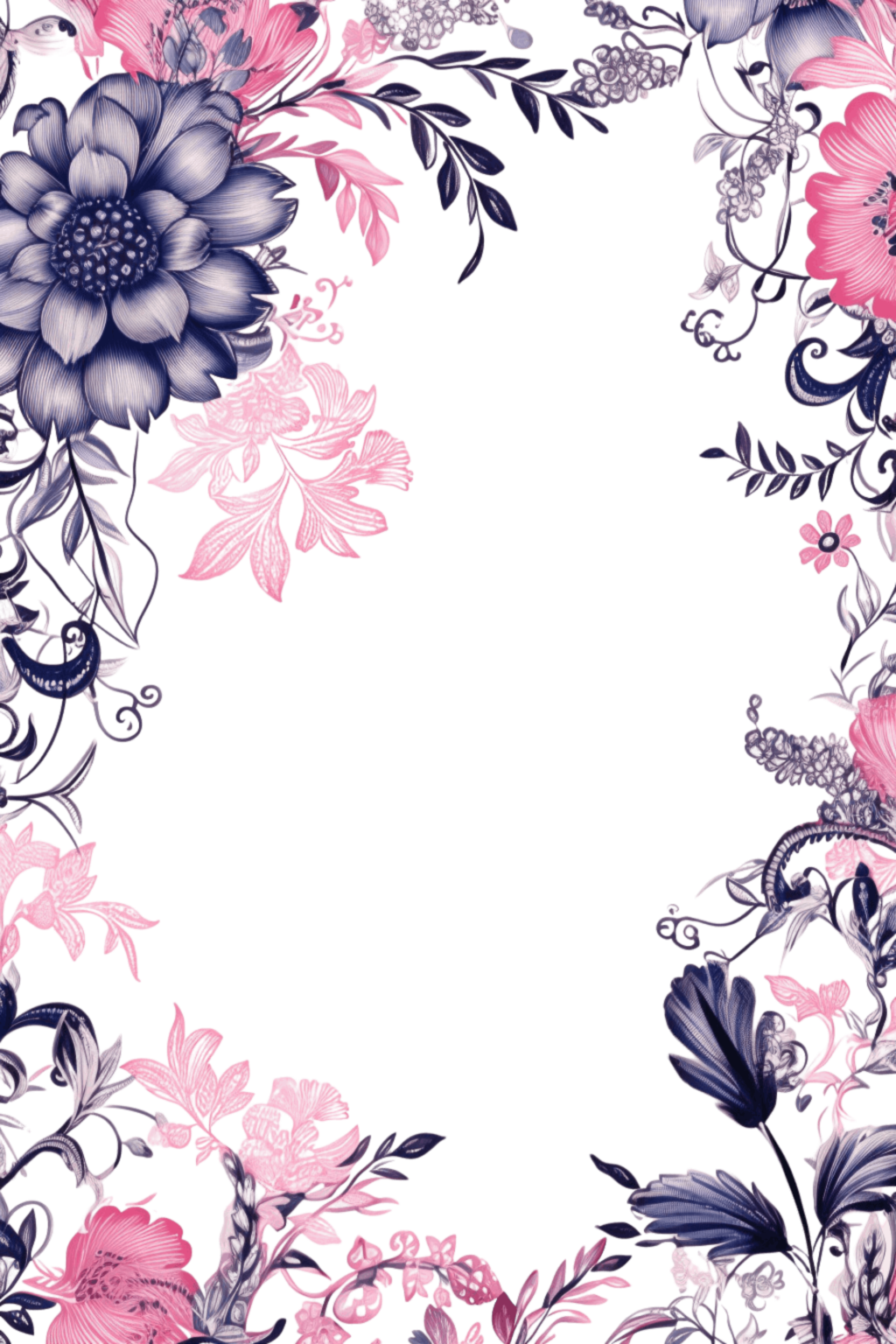 Pink & Blue Page Borders PNG Images - Free Design Palace