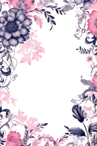 Pink & Blue Page Borders PNG Images - Free Design Palace
