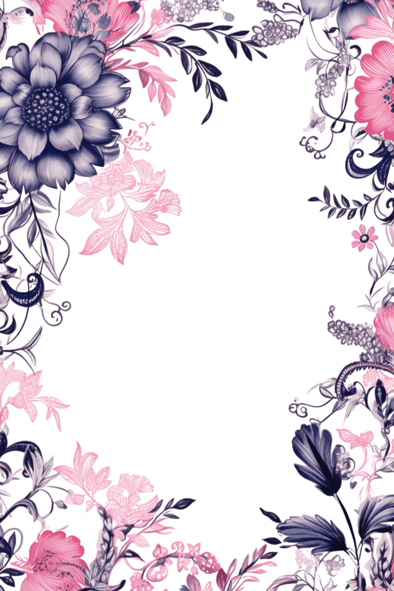 Pink & Blue Page Borders PNG Images - Free Design Palace