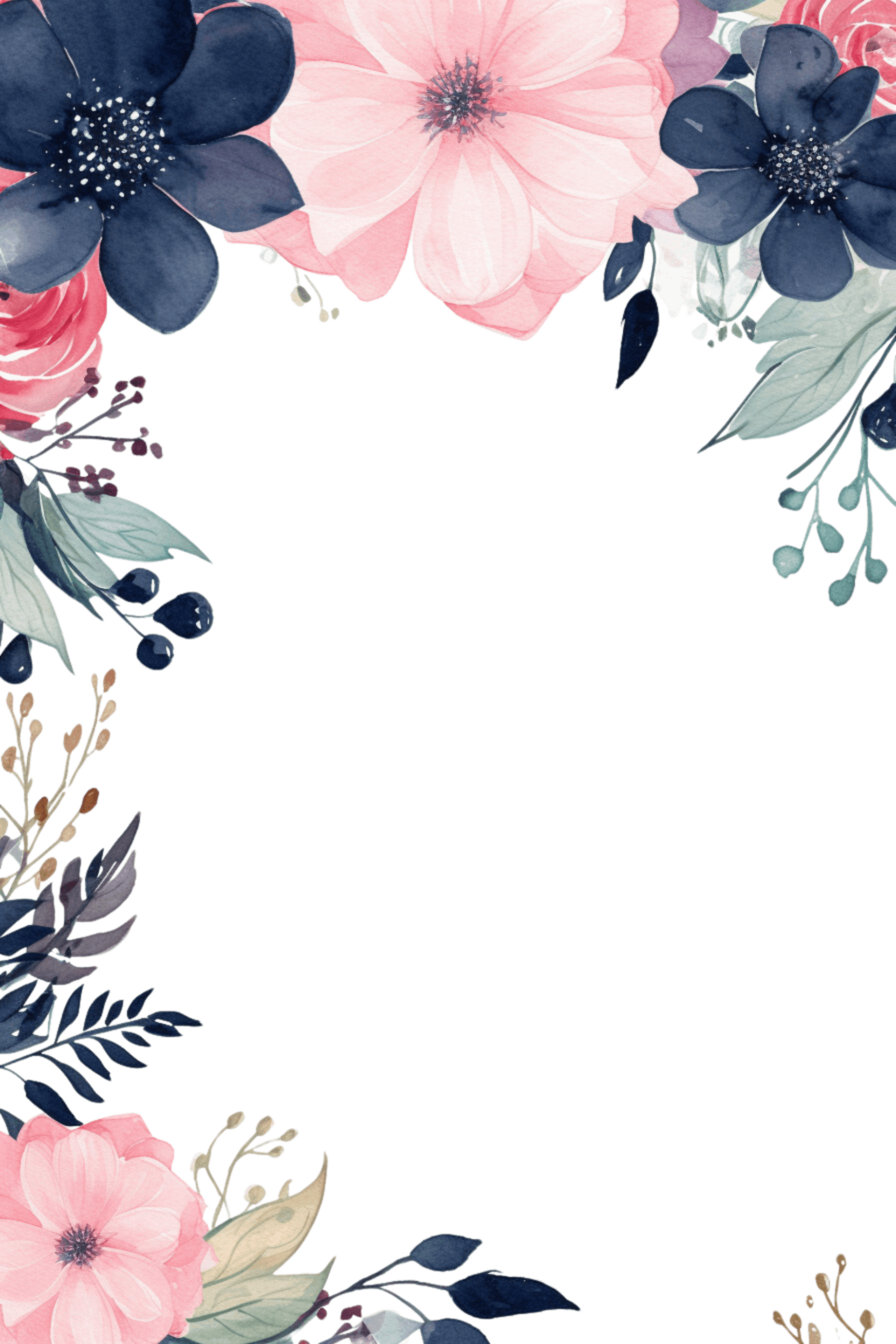 Pink & Blue Page Borders PNG Images - Free Design Palace