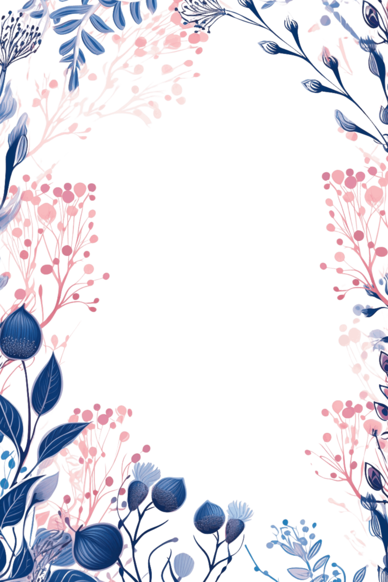 Pink & Blue Page Borders PNG Images - Free Design Palace