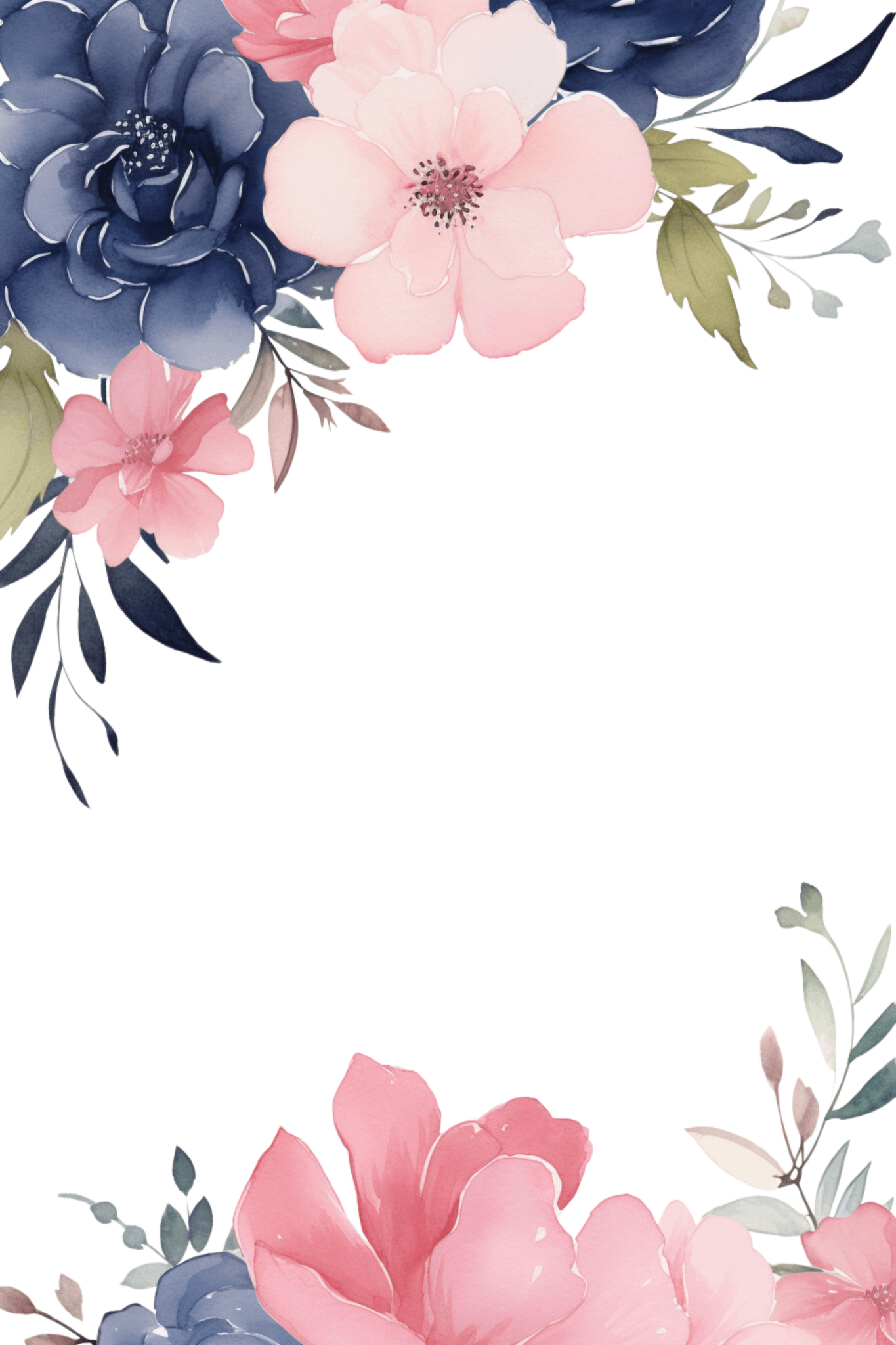 Pink & Blue Page Borders PNG Images - Free Design Palace
