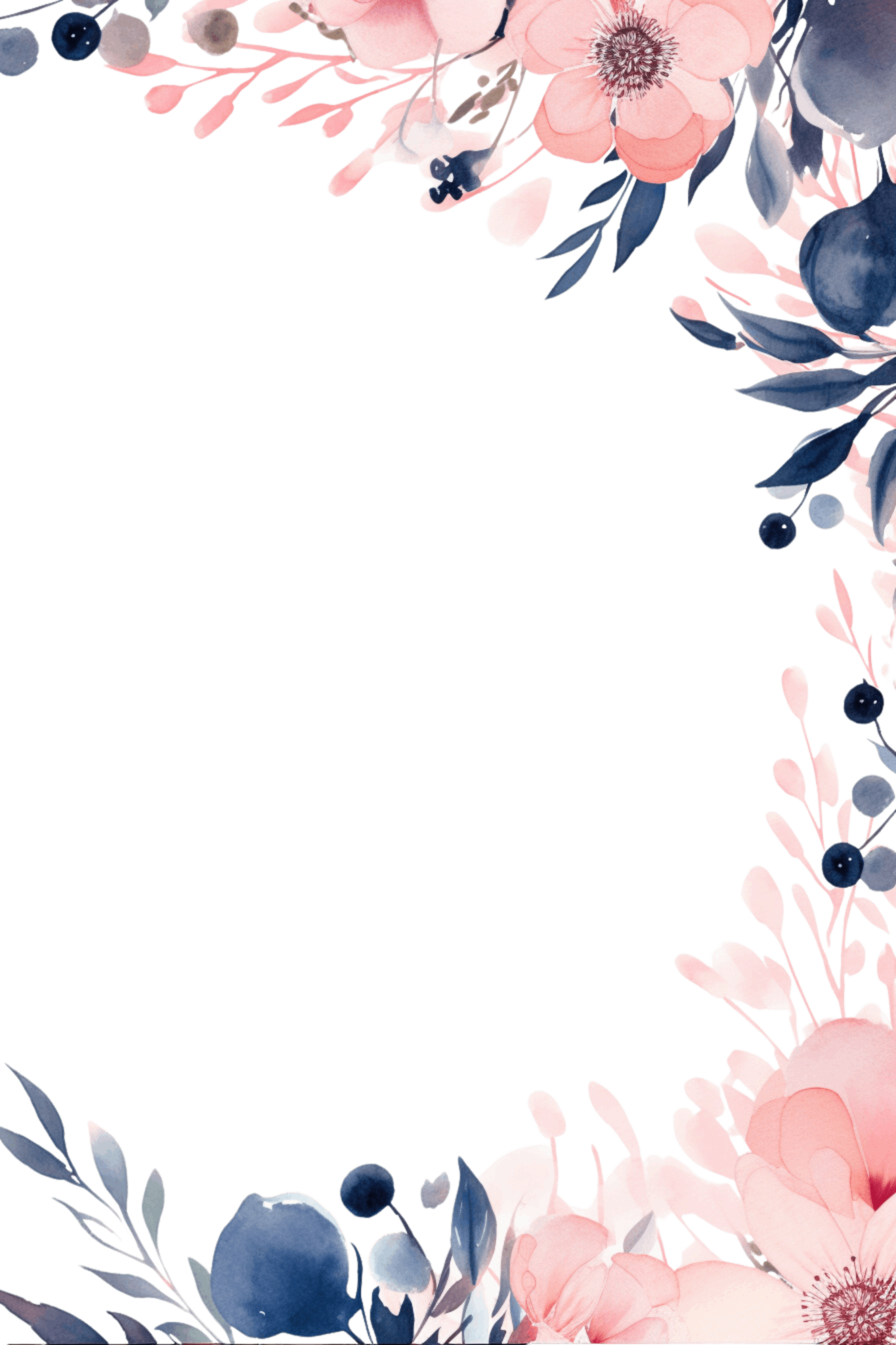 Pink & Blue Page Borders PNG Images - Free Design Palace