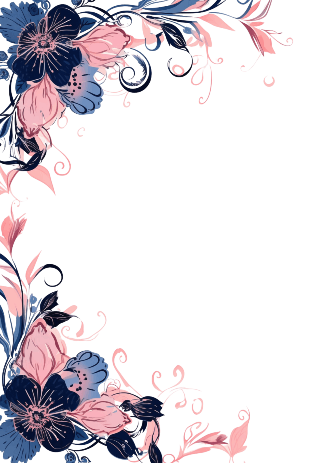 Pink & Blue Page Borders PNG Images - Free Design Palace