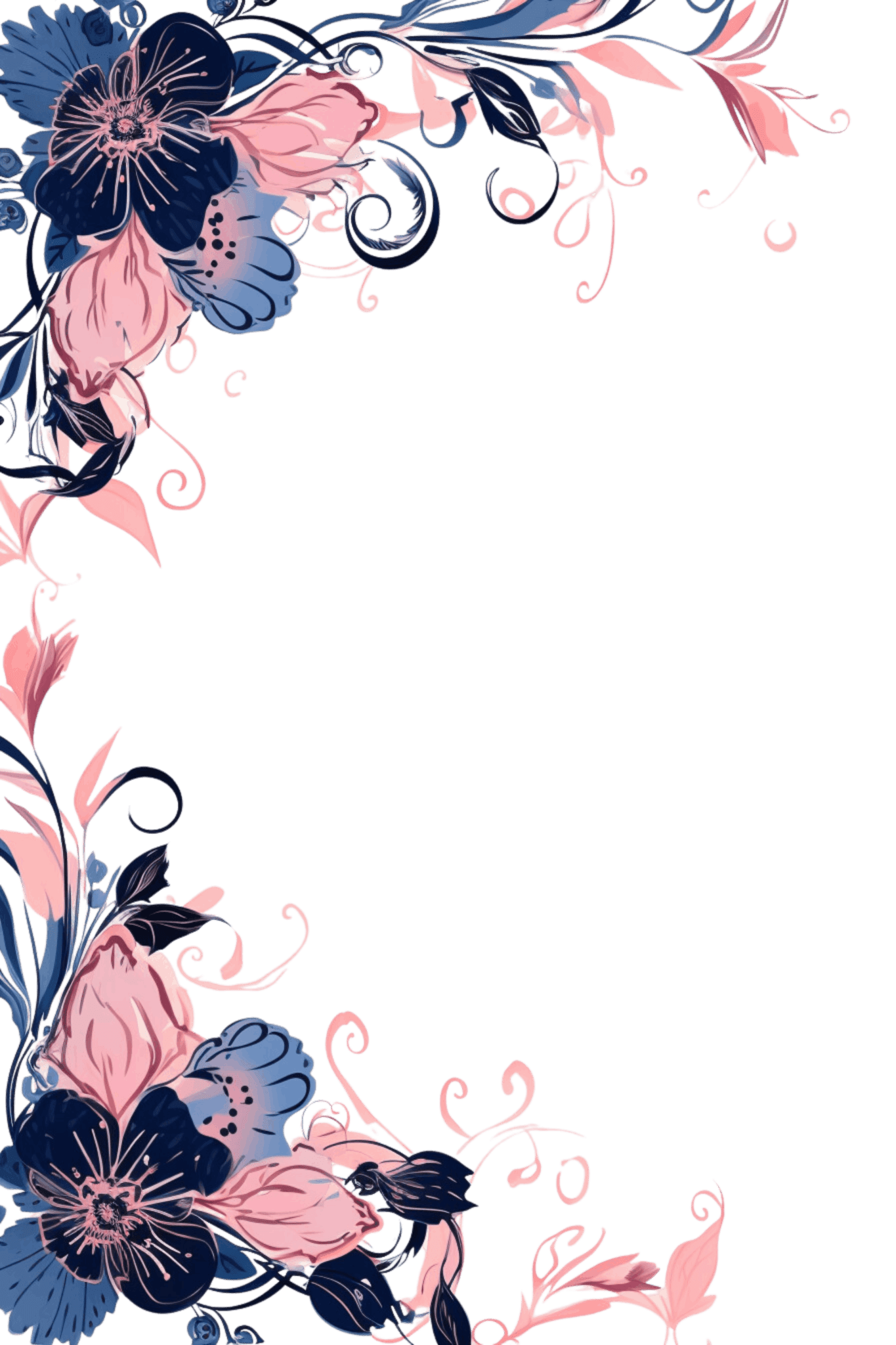 Pink & Blue Page Borders PNG Images - Free Design Palace