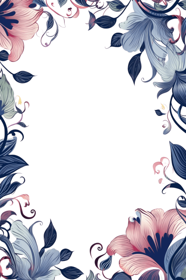 Pink & Blue Page Borders PNG Images - Free Design Palace