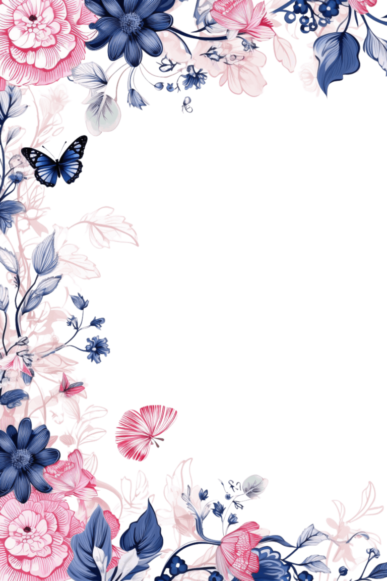 Pink & Blue Page Borders PNG Images - Free Design Palace