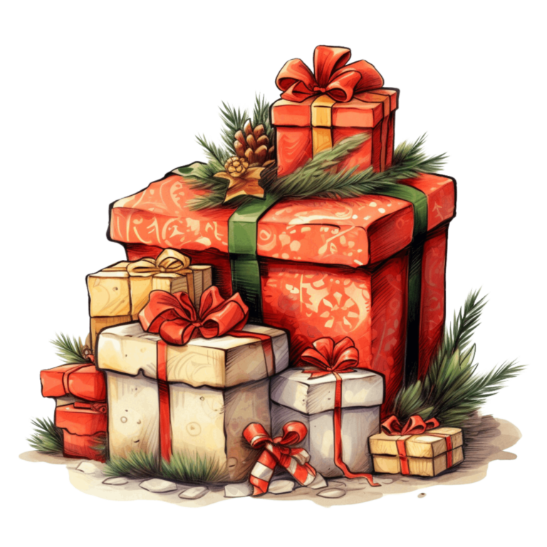 Christmas Stockings & Gifts Clip Art - Free Design Palace