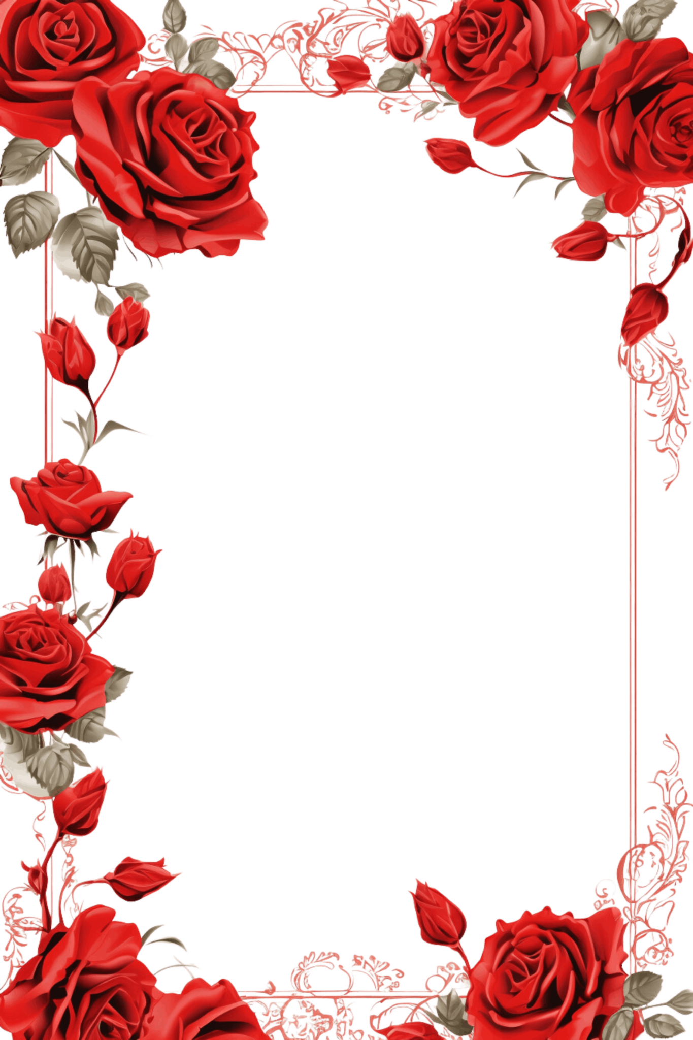 Flower Page Borders PNG Images - Free Design Palace