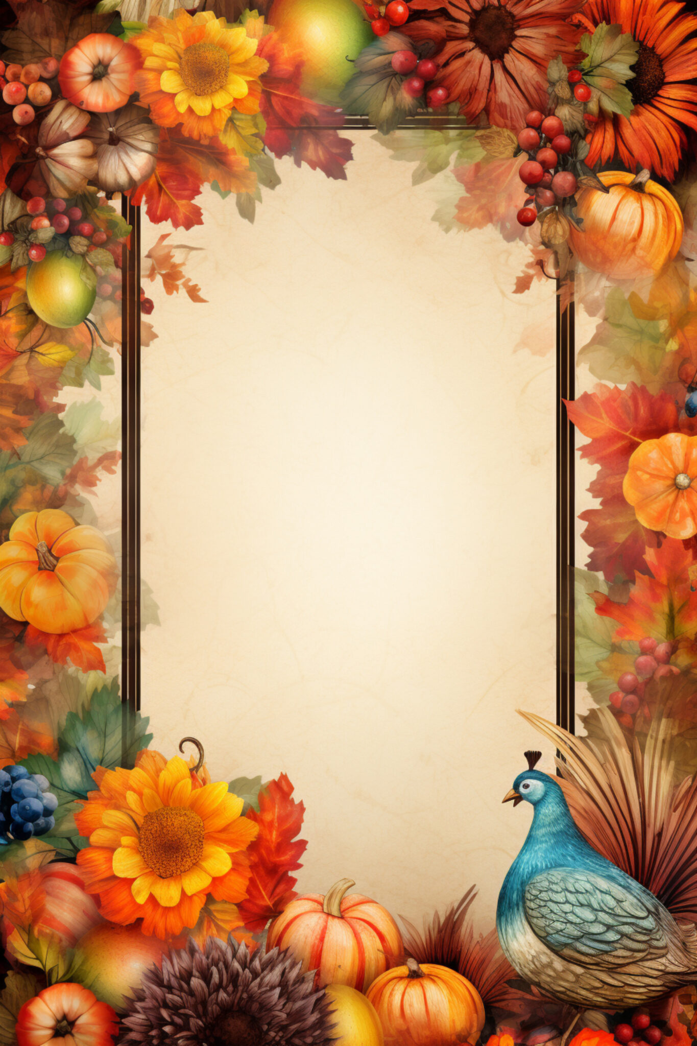 Fall & Thanksgiving Page Border Backgrounds - Free Design Palace