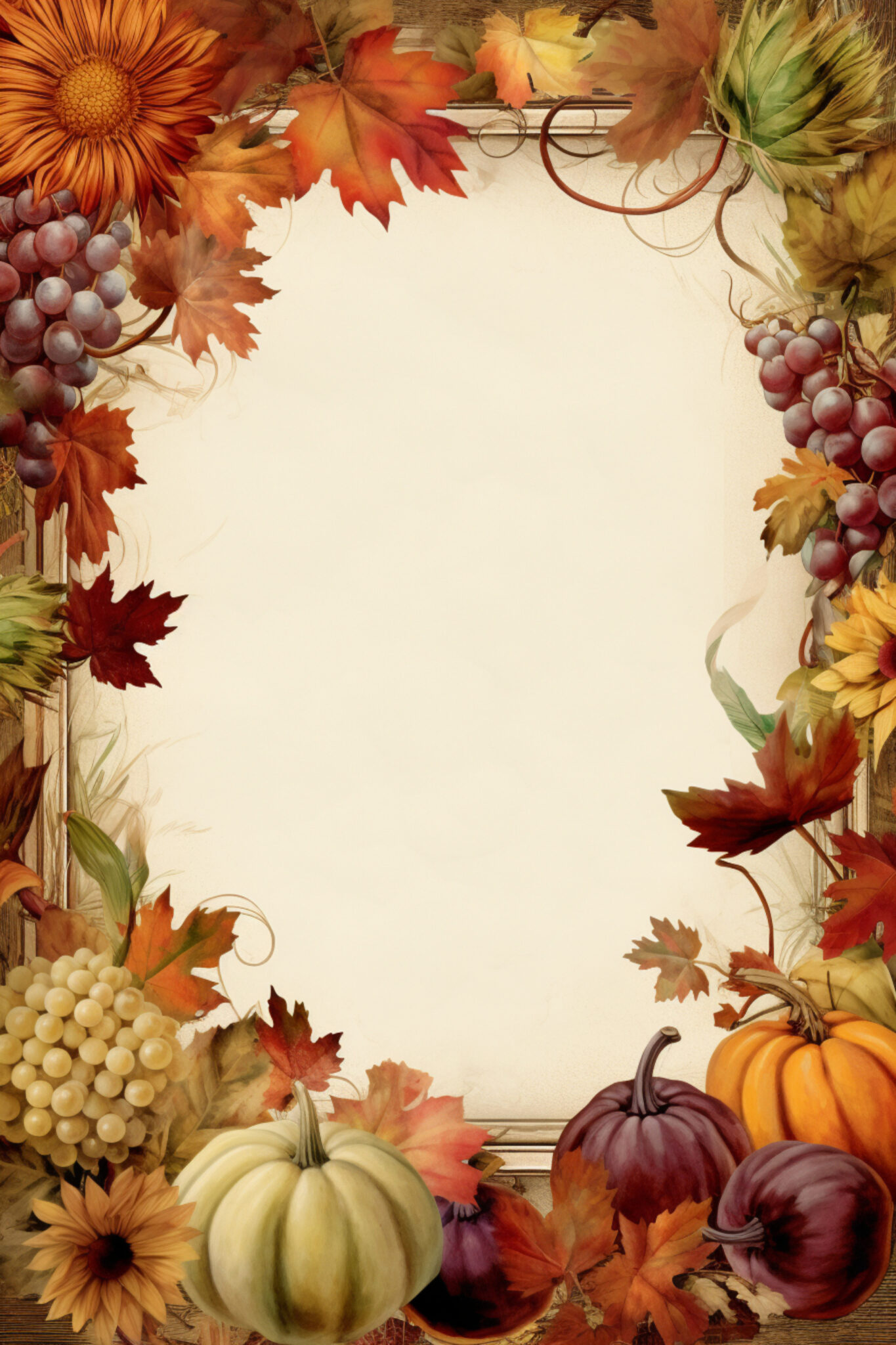 Fall & Thanksgiving Page Border Backgrounds - Free Design Palace