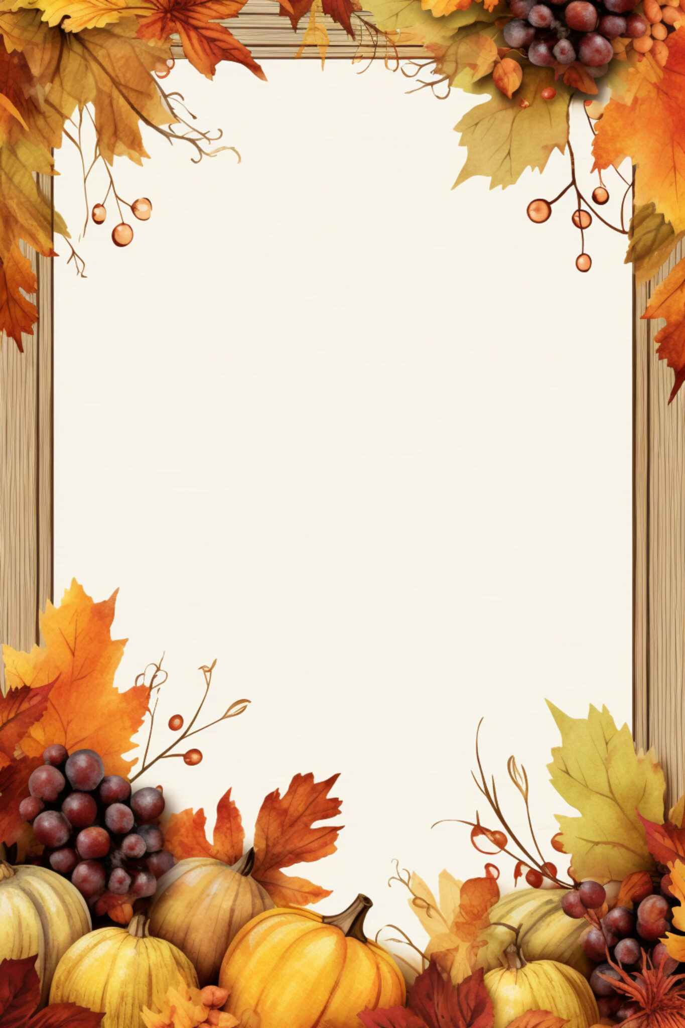 Fall & Thanksgiving Page Border Backgrounds - Free Design Palace
