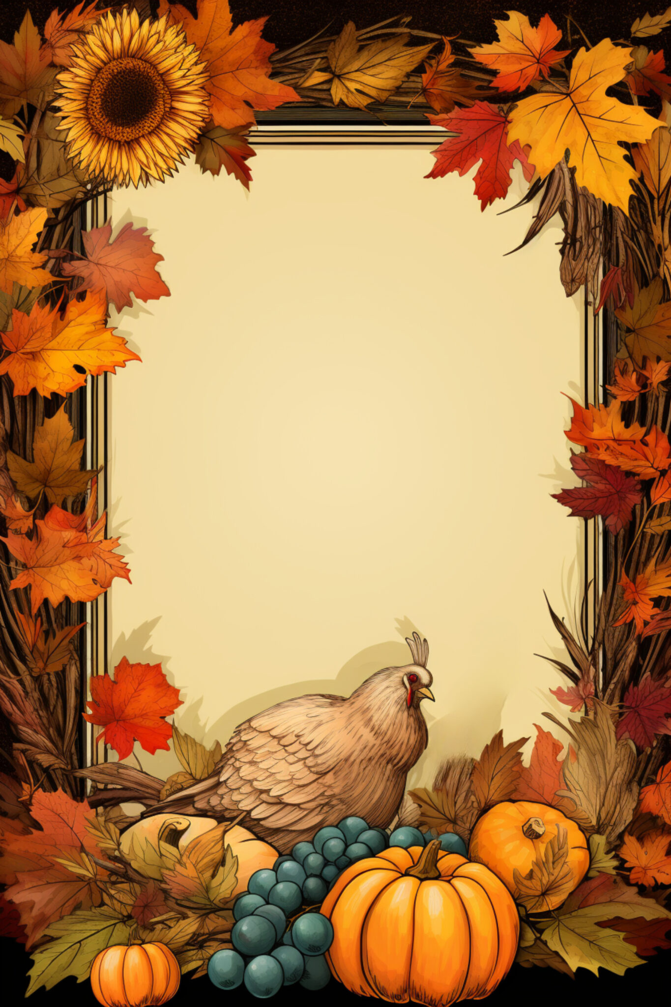 Fall & Thanksgiving Page Border Backgrounds - Free Design Palace