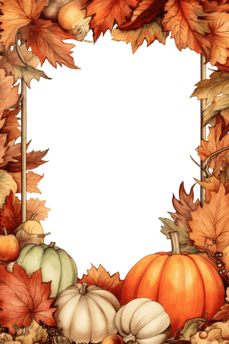 Fall & Thanksgiving Page Borders PNG Images - Free Design Palace