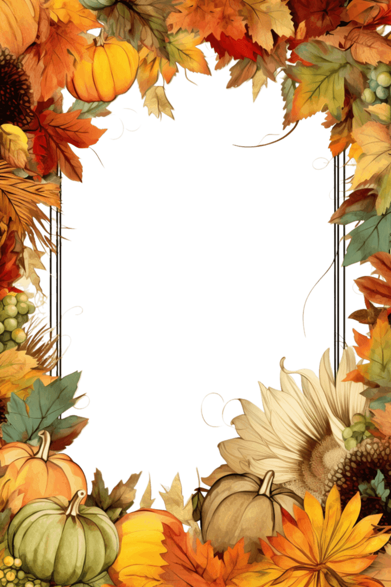 Fall & Thanksgiving Page Borders PNG Images - Free Design Palace