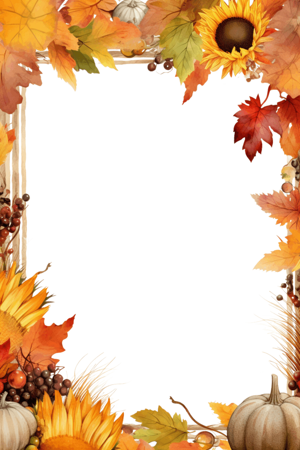 Fall & Thanksgiving Page Borders PNG Images - Free Design Palace