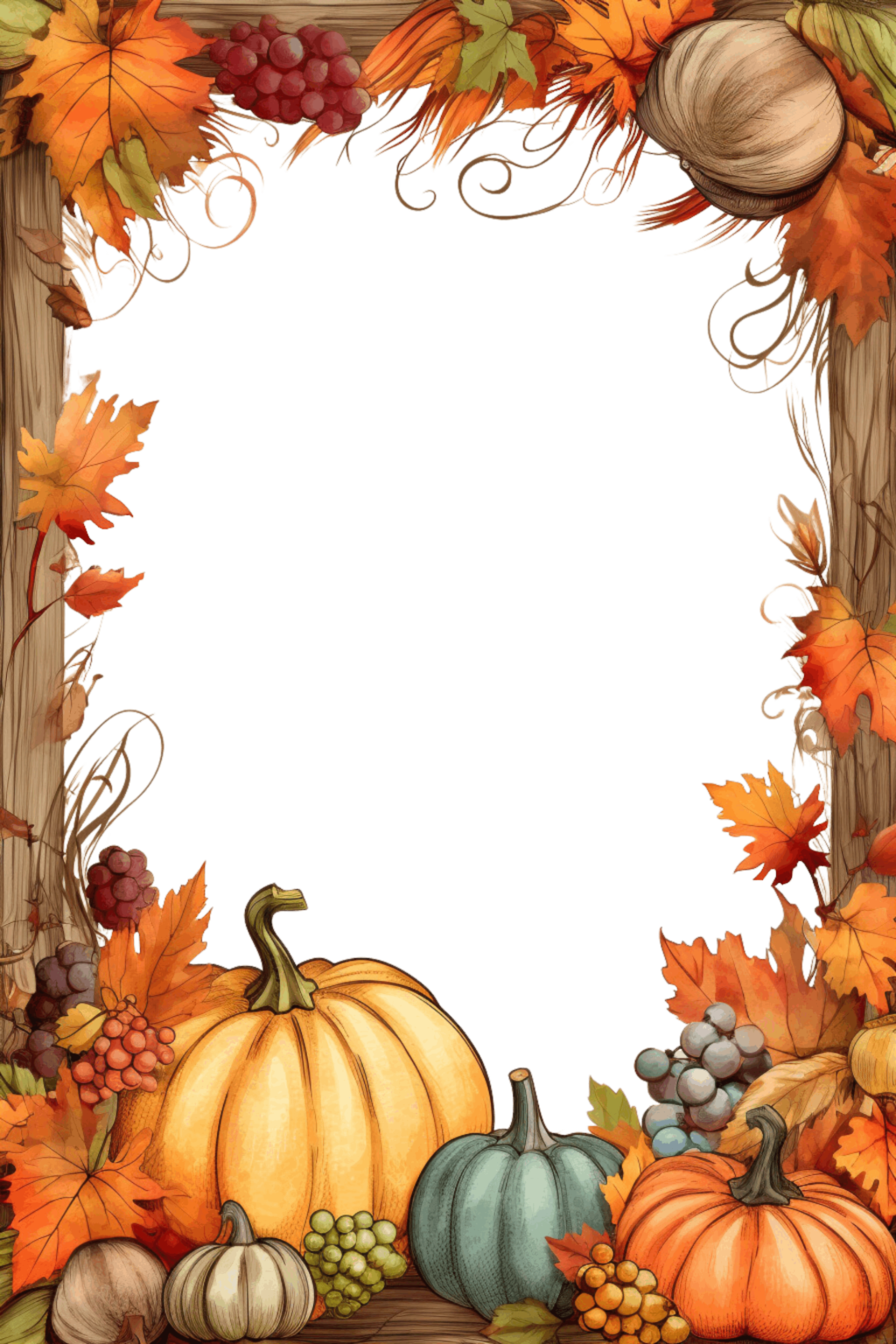 Fall & Thanksgiving Page Borders PNG Images - Free Design Palace