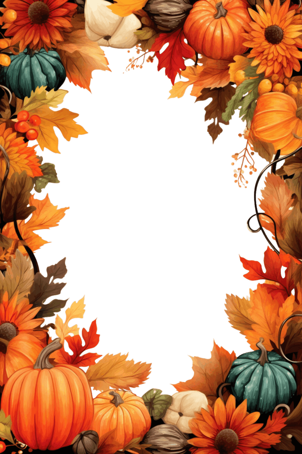Fall & Thanksgiving Page Borders PNG Images - Free Design Palace
