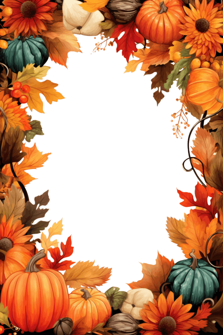 Fall & Thanksgiving Page Borders PNG Images - Free Design Palace