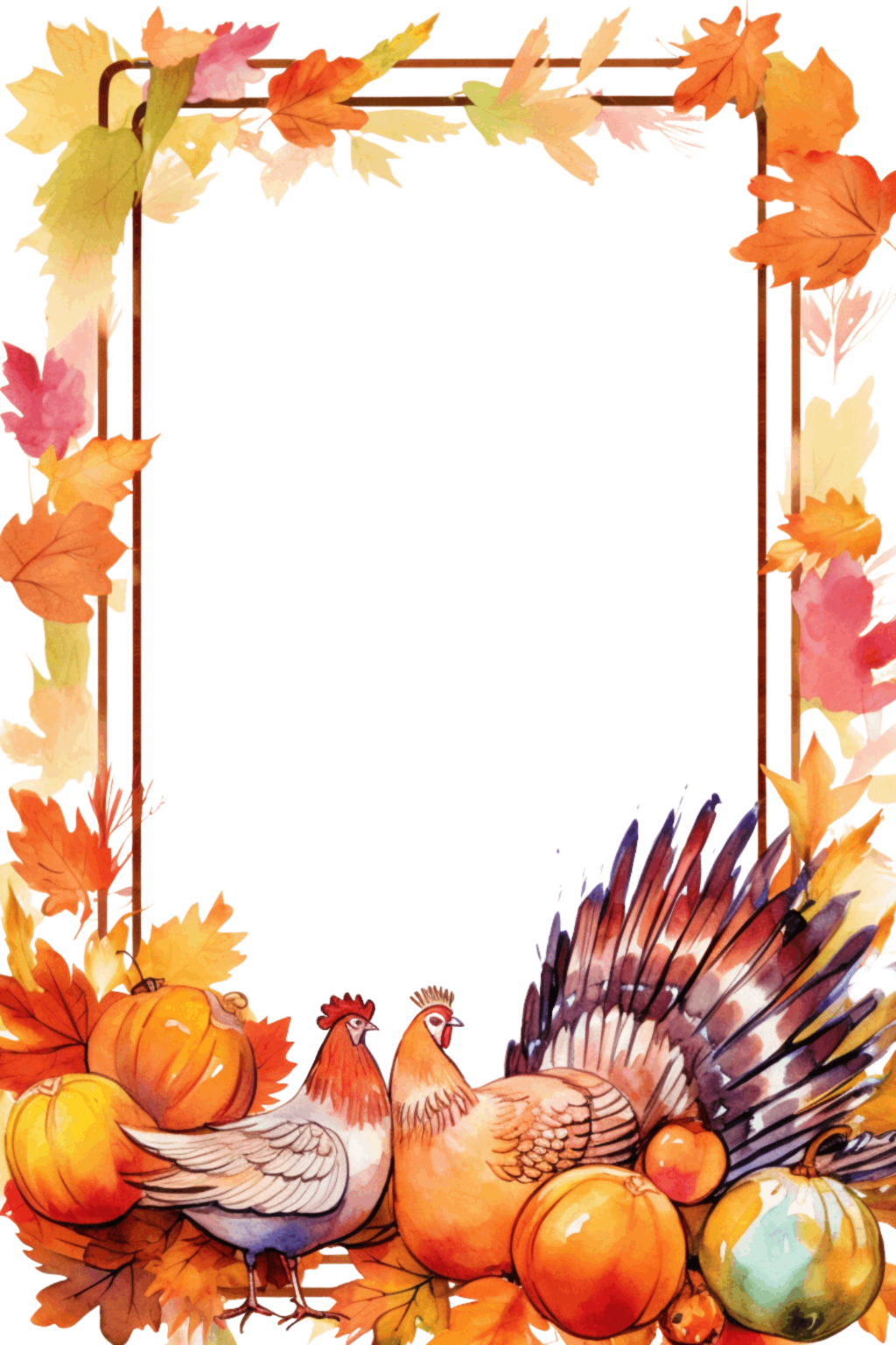 Fall & Thanksgiving Page Borders PNG Images - Free Design Palace