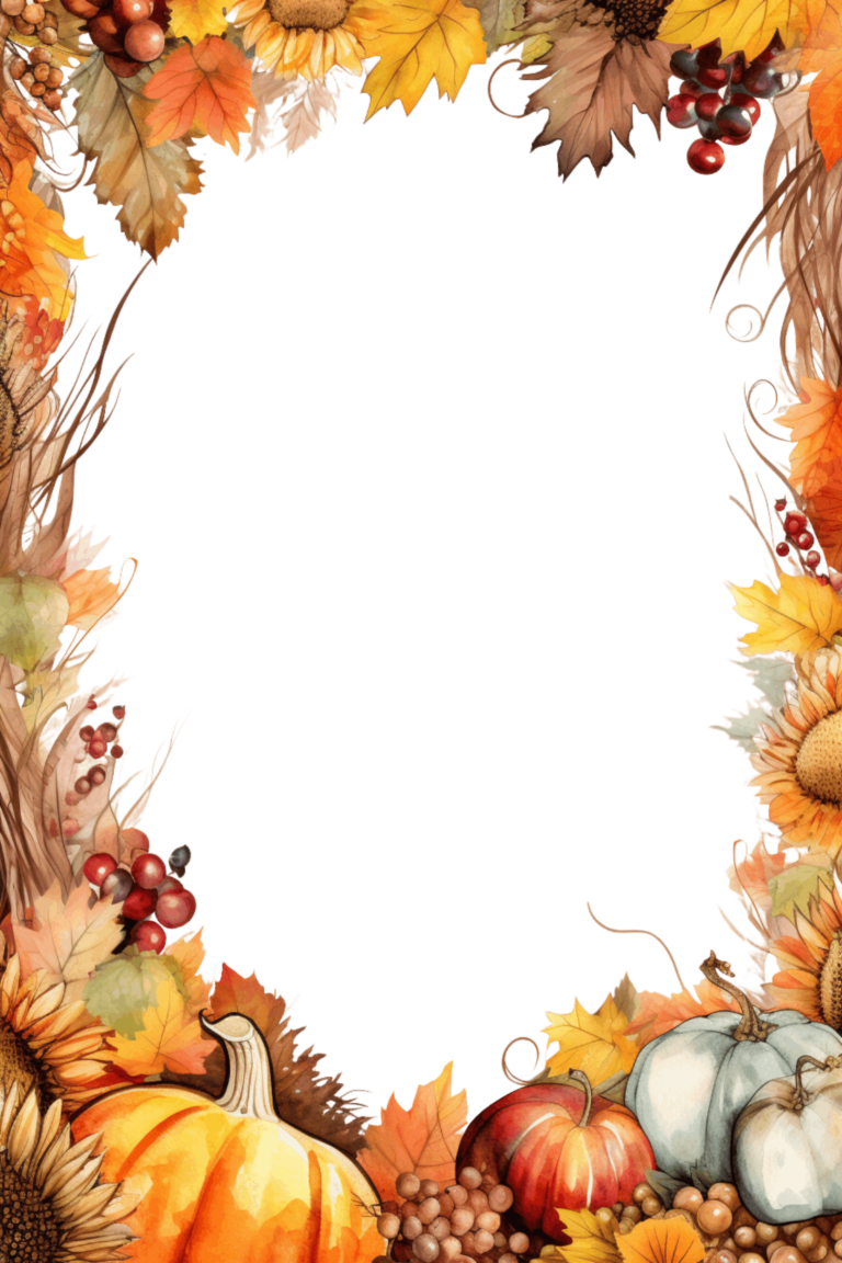 Fall & Thanksgiving Page Borders PNG Images - Free Design Palace